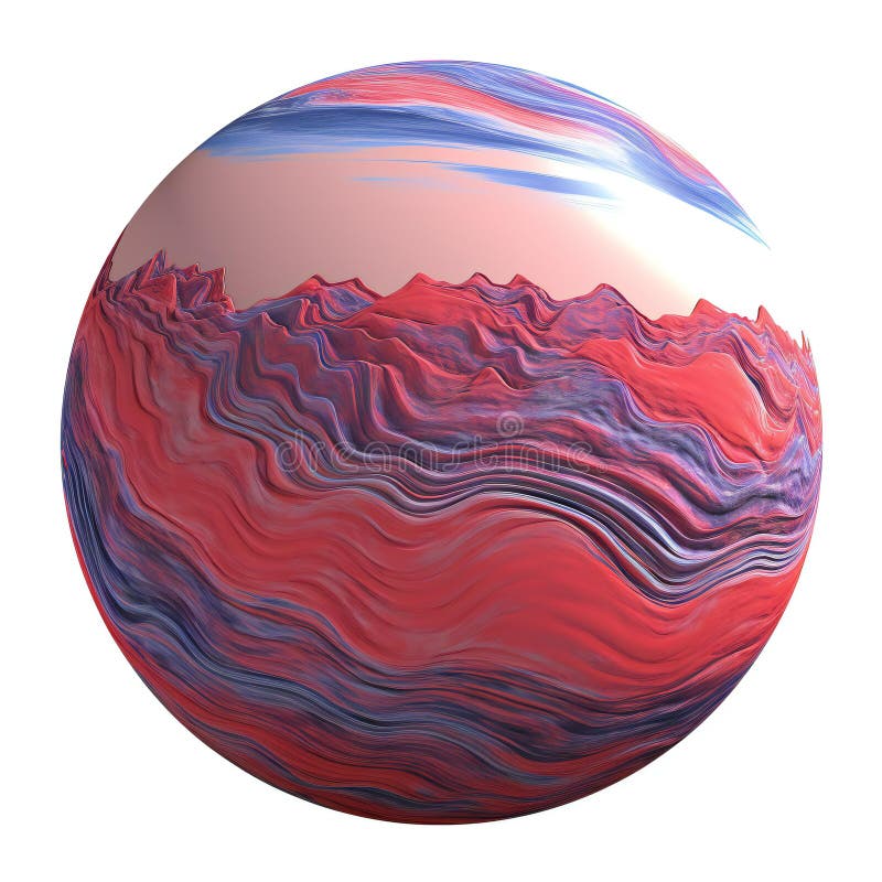 Abstract Illustration of Planet Earth with Red and Blue Stripes Stock ...
