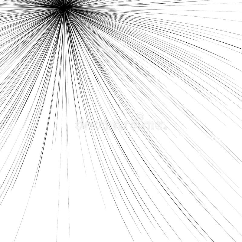Abstract Illustration with Radial, Radiating Random Lines. Irregular ...