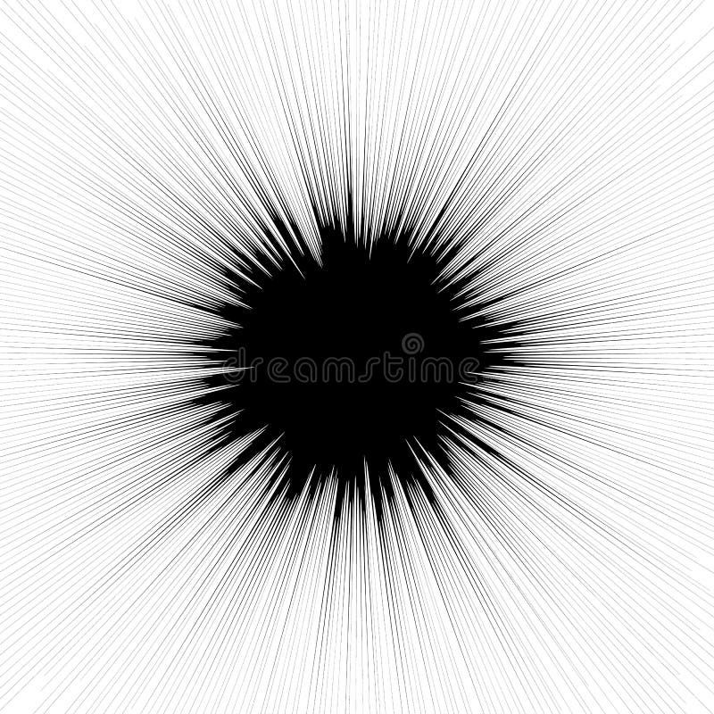 Abstract Illustration with Radial, Radiating Random Lines. Irregular ...