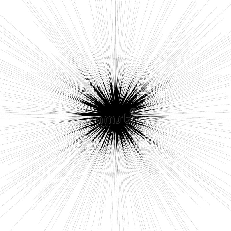Abstract Illustration with Radial, Radiating Random Lines. Irregular ...