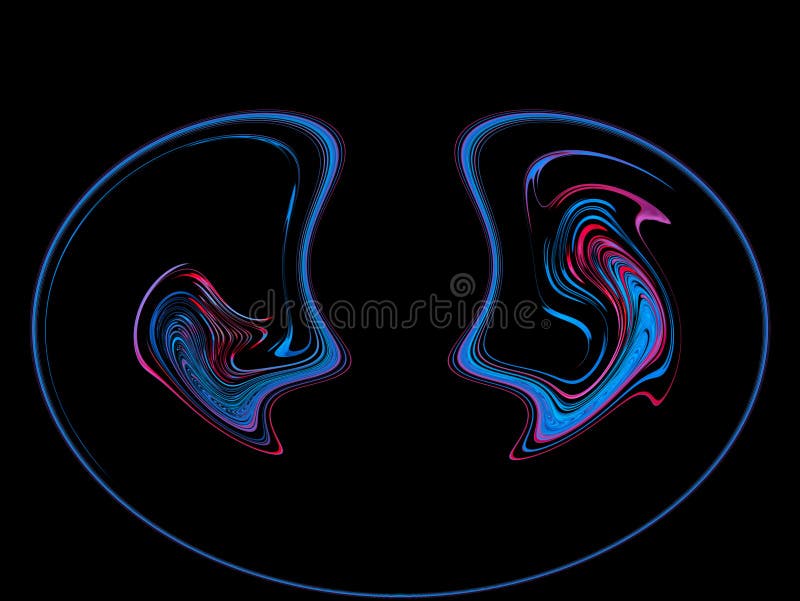 Abstract Illustration of Red and Blue Distortion of Outer Space Stock ...