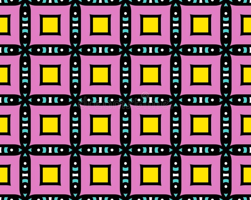 Abstract Illustration of Seamless Square Tile Pattern with Different ...
