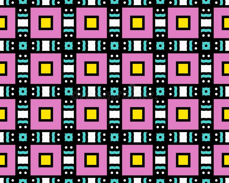 Abstract Illustration of Seamless Square Tile Pattern with Different ...
