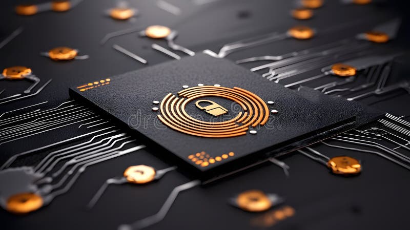 Abstract Illustration of Secure Data Processing Symbol with Lock and ...