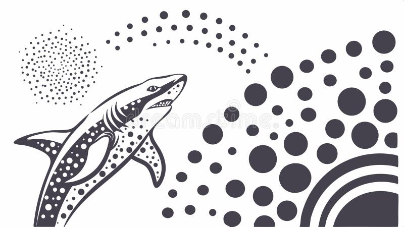 Abstract Illustration of a Shark with Dynamic Dot Patterns Vector ...