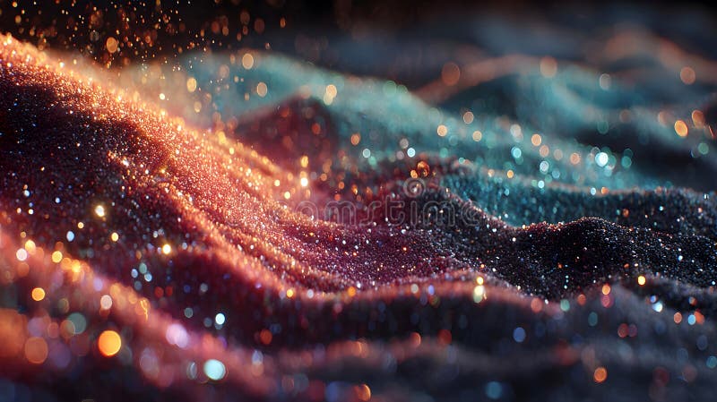 Abstract Illustration of Shimmering Particles on a Textured Surface ...