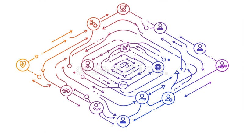 Complex Workflow Network Diagram Stock Illustrations – 571 Complex ...