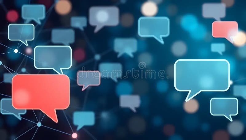 Abstract Illustration Showing Interconnected Chat Bubbles and Digital ...