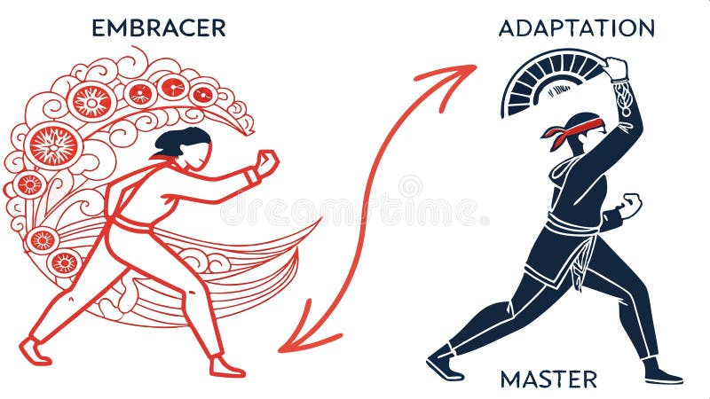 Abstract Illustration Showing Transition between Figures with Concepts ...