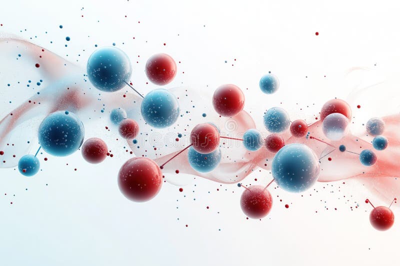 Abstract Illustration Shows Cellular Metabolism. Molecules ...
