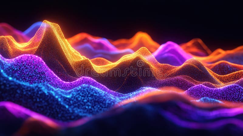 Abstract Illustration Shows Colorful Data Waves. Complex Information ...