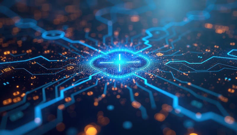 Abstract Illustration Shows Complex Tech Network. Modern Tech Design ...