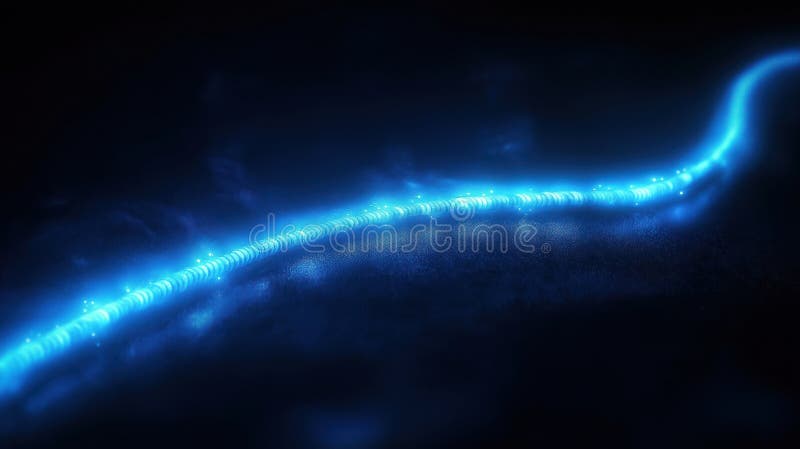 Abstract Illustration Shows Glowing Blue Curved Line. Dynamic Glowing ...