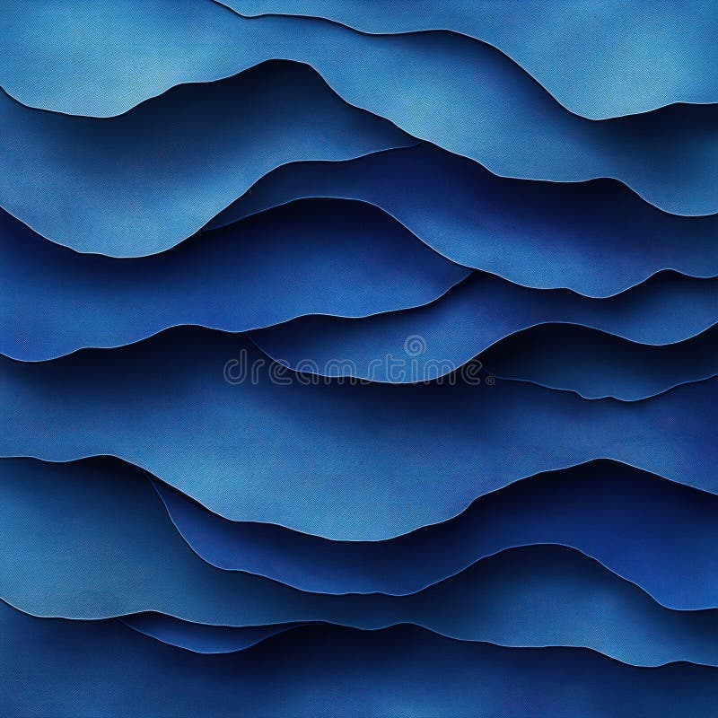 Abstract Illustration Shows Layered Blue Paper Texture. Deep Shades of ...
