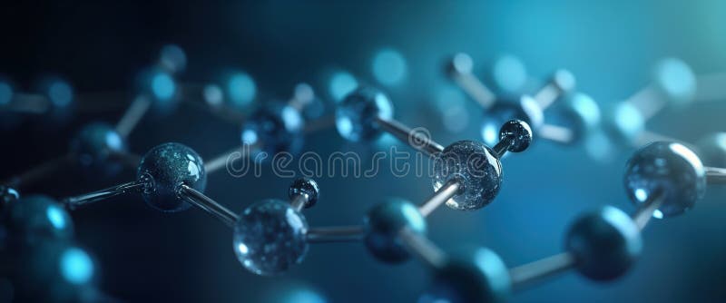Abstract Illustration Shows Transparent Hydrogen Molecules. Complex ...