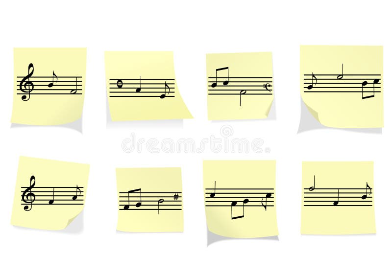 Abstract Illustration of Some Yellow Notes with St Stock Vector ...