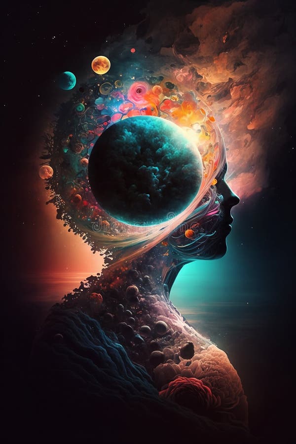 Abstract Illustration of Space with Person Profile Stock Illustration ...