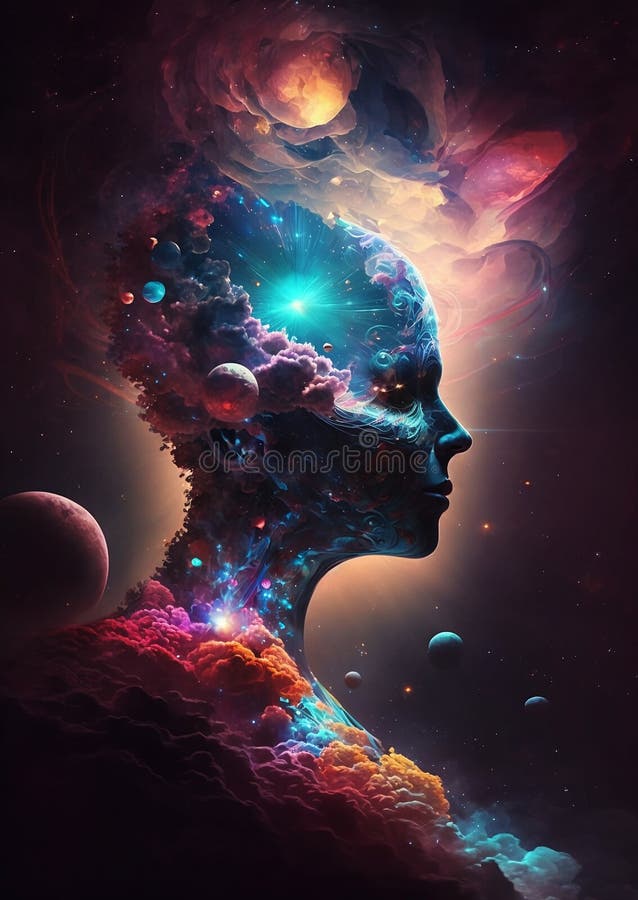 Abstract Illustration of Space with Person Profile Stock Illustration ...
