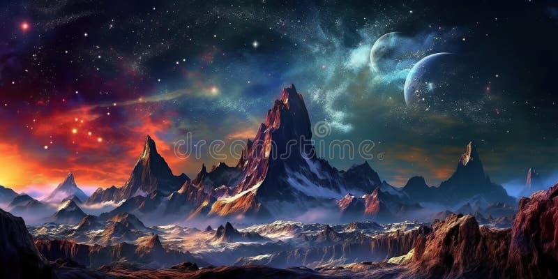 Abstract Illustration of Space on the Theme of the Origin of Life in ...