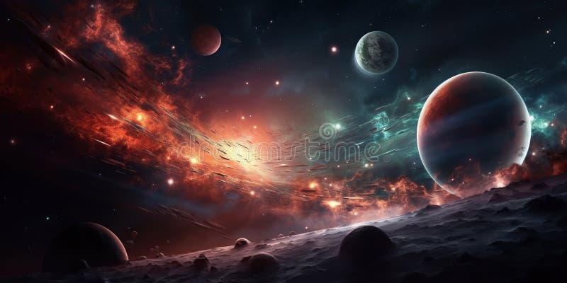 Abstract Illustration of Space on the Theme of the Origin of Life in ...