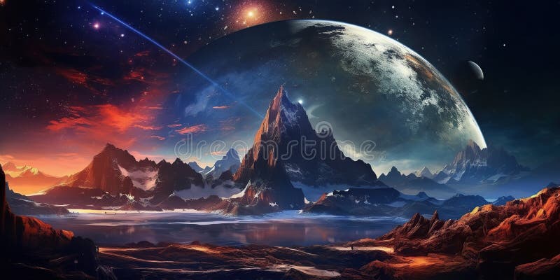 Abstract Illustration of Space on the Theme of the Origin of Life in ...