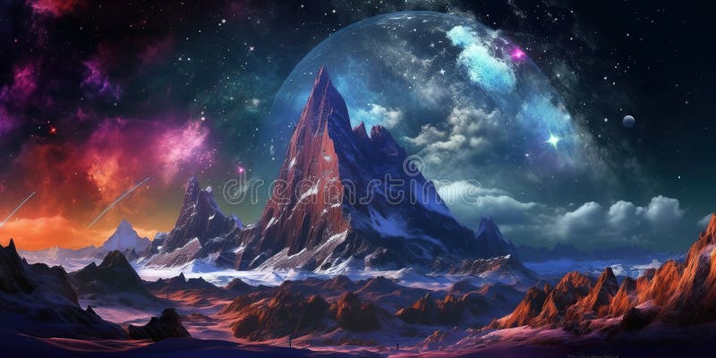 Abstract Illustration of Space on the Theme of the Origin of Life in ...