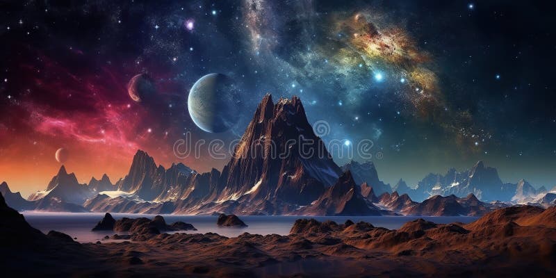 Abstract Illustration of Space on the Theme of the Origin of Life in ...