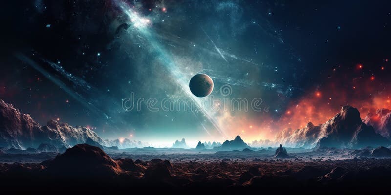 Abstract Illustration of Space on the Theme of the Origin of Life in ...
