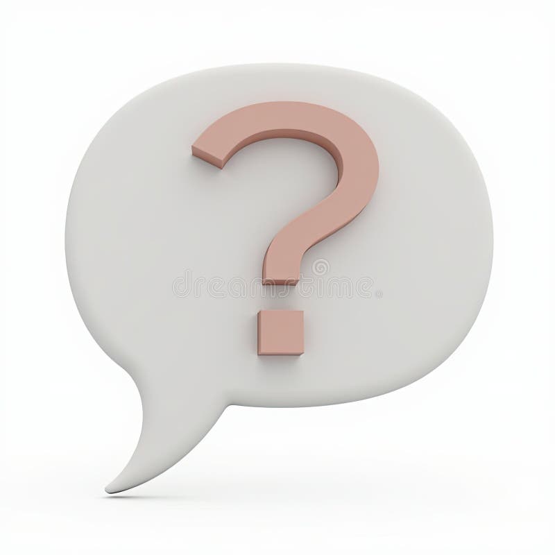 Speech Bubble with a Large Question Mark in the Center on a White ...
