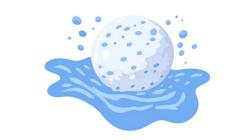 Abstract Illustration of a Sphere in Water Splashing Effect Stock ...