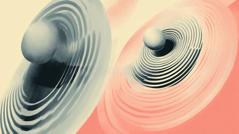 Abstract Sphere in Concentric Circles: Pastel Color Palette Stock ...