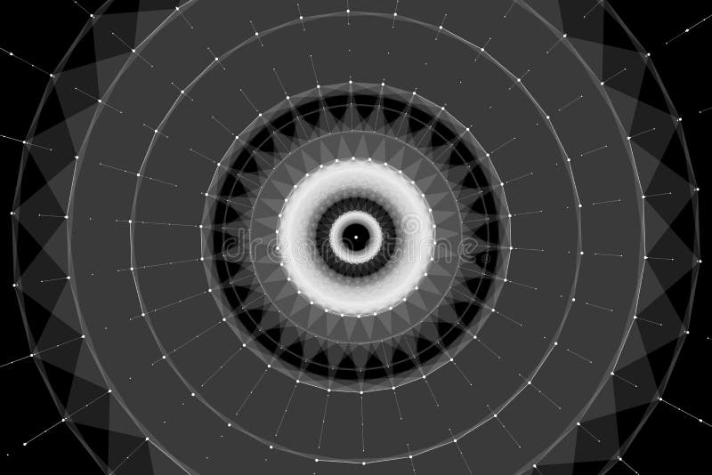 Abstract Illustration of Spirograph Element Against Black Background ...