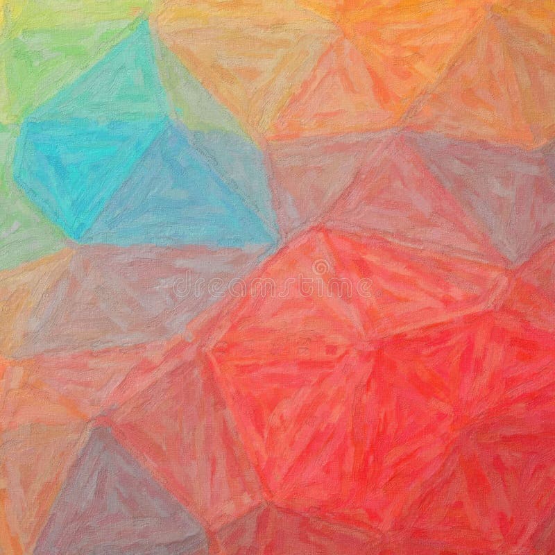 Abstract Illustration of Square Blue Red and Yellow Impasto with Color ...