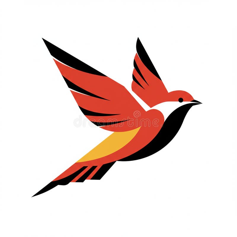 Abstract Illustration of a Stylized Bird in Flight. the Design Features ...