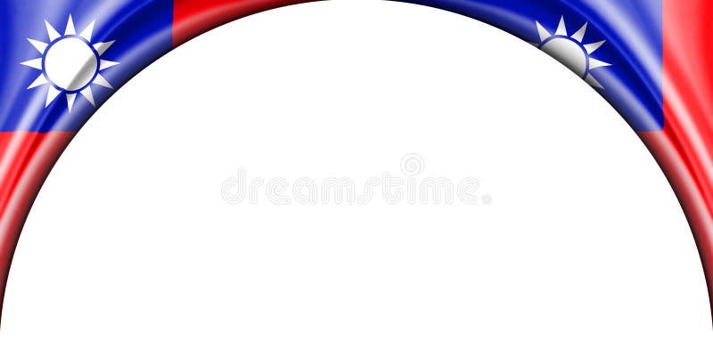 Abstract Illustration. Taiwan Flag 2 Side. White Background Space for ...