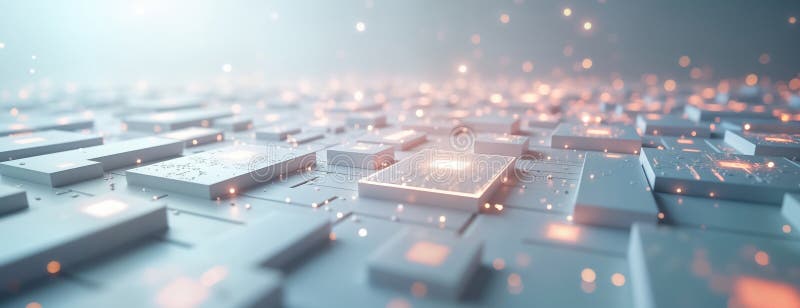 Abstract Illustration of Tech System. Modern Grid of White, Gray Blocks ...