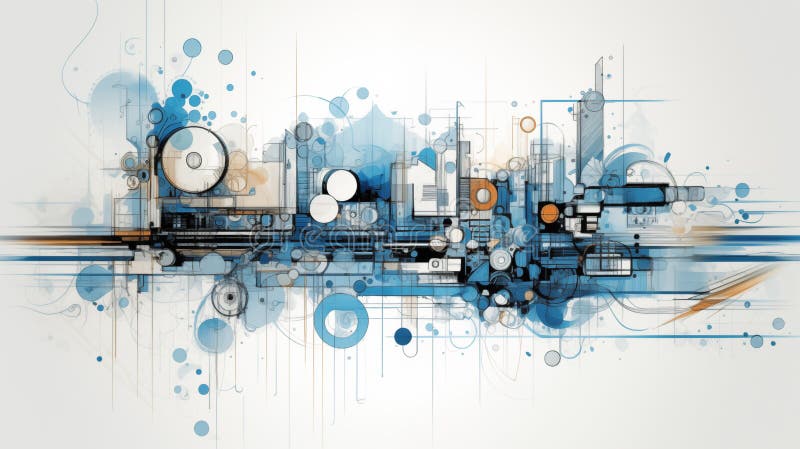 Abstract Illustration with Technical Text Mixed with Technical and ...