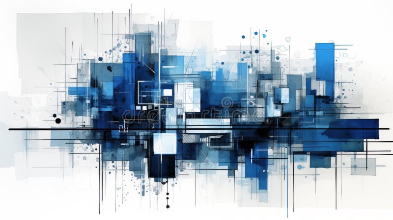 Abstract Illustration with Technical Text Mixed with Technical and ...