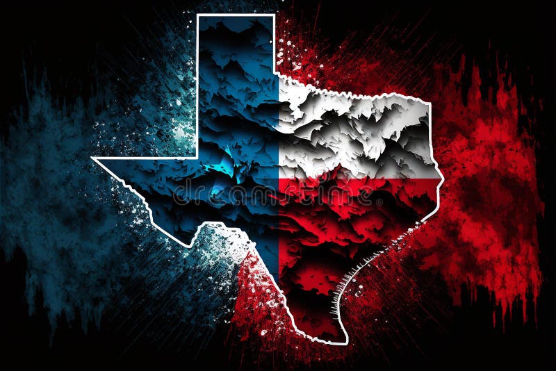 Illustration of Texas Map with Flag Stock Photo - Image of texas ...