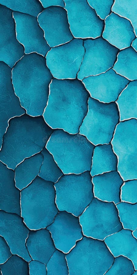 Abstract Illustration of Textured Ice Cracks on a Solid Blue Background ...