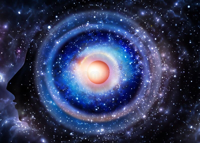 Abstract Illustration of Universe and Looking Eye, Meditation Concept ...