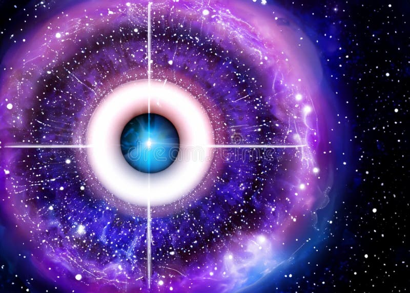 Abstract Illustration of Universe and Looking Eye, Meditation Concept ...