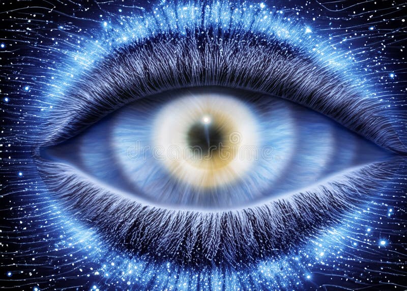 Abstract Illustration of Universe and Looking Eye, Meditation Concept ...