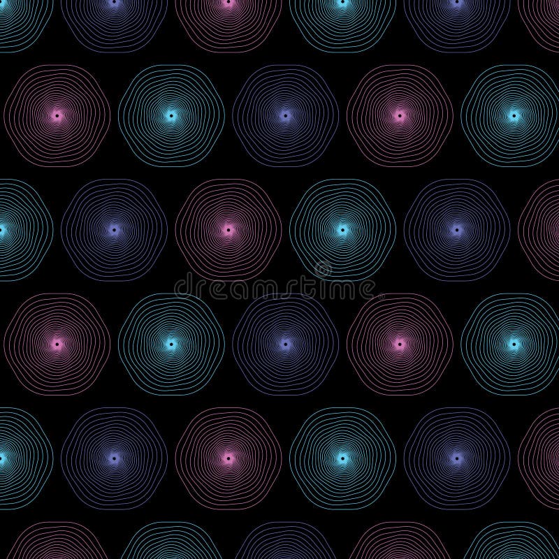Three Abstract Circles Pattern Black Background Stock Vector ...