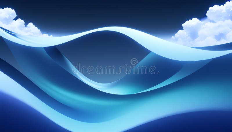Abstract Illustration Vector Midnight Blue Gradient Wave Background ...
