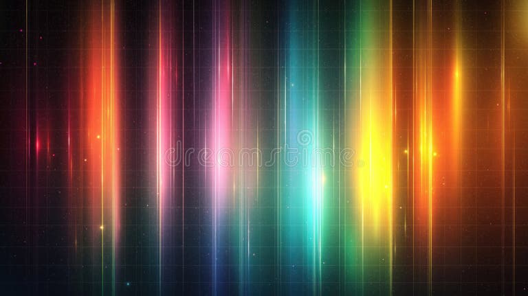 Abstract Illustration of Vibrant Northern Lights with Rainbow Gradient ...