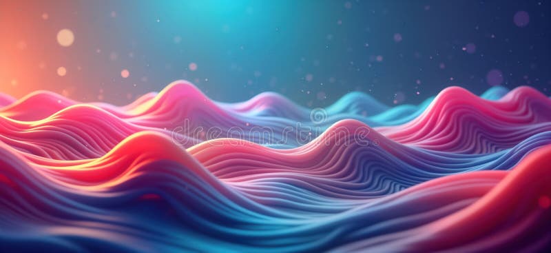 Abstract Illustration of Vibrant Waves. Multicolored 3D Waves Create ...
