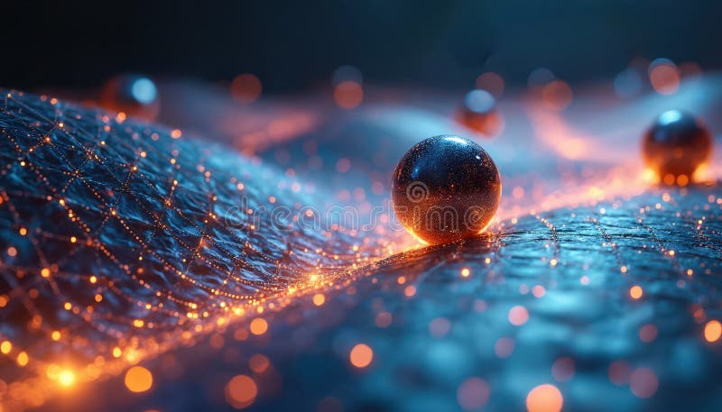 Abstract Illustration Visualizes Wave-particle Duality Concept in ...