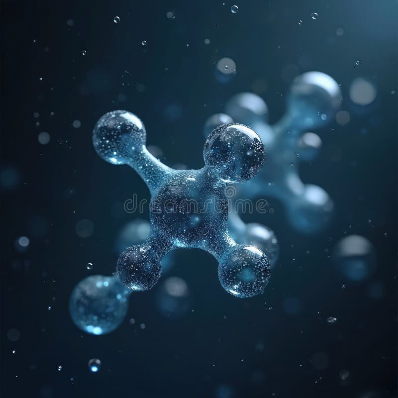 Abstract Illustration Water Molecule Model. Molecular Structure, Atoms ...