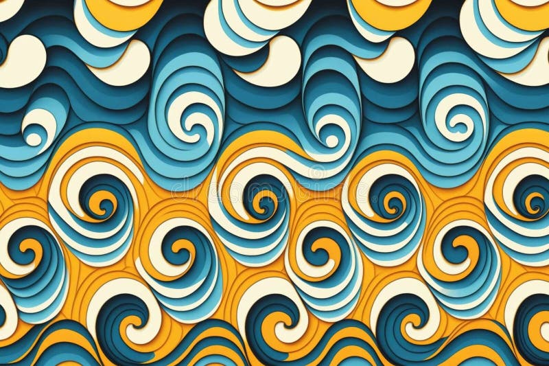 Abstract Illustration of Wavy Sea. Wavy Sea Pattern Stock Illustration ...